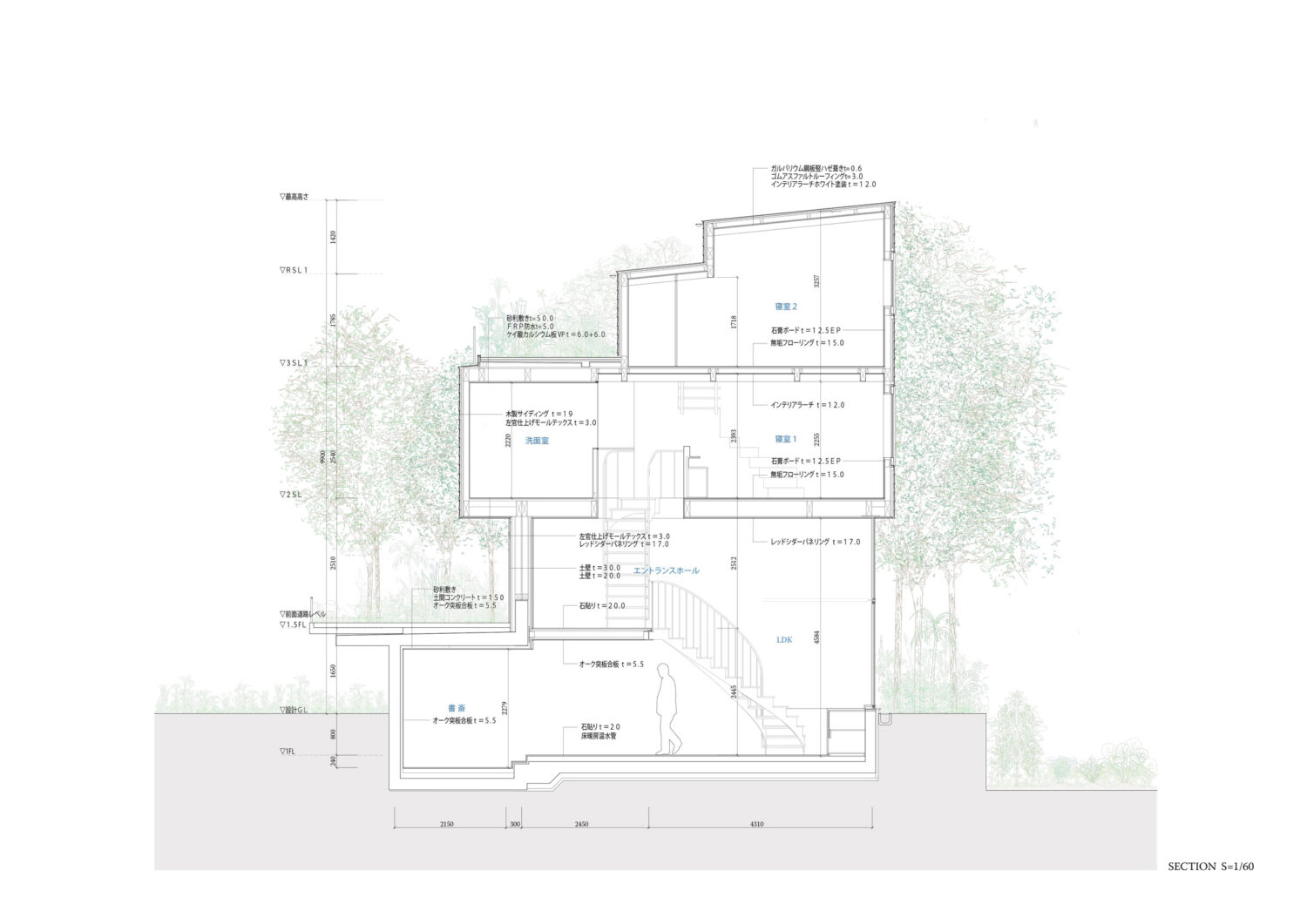 Atelier Tsuyoshi Tane Architectsによる、東京の住宅「Todoroki House in Valley ...