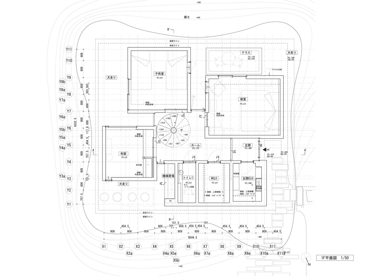 東海林健建築設計事務所による、新潟市の「toga house / 傘の家」。砂丘の頂の“原っぱ”の中に計画。広大な環境の引込と住まいの安心感を ...